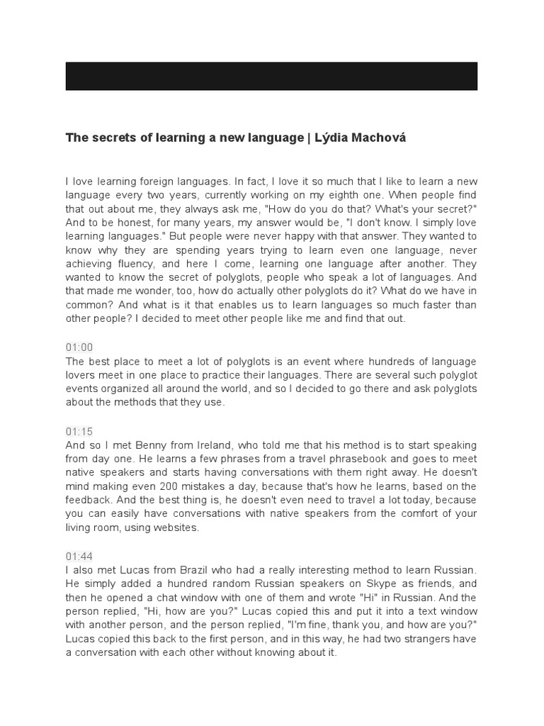 Secrets to Effective Language Learning | PDF | Multilingualism ...