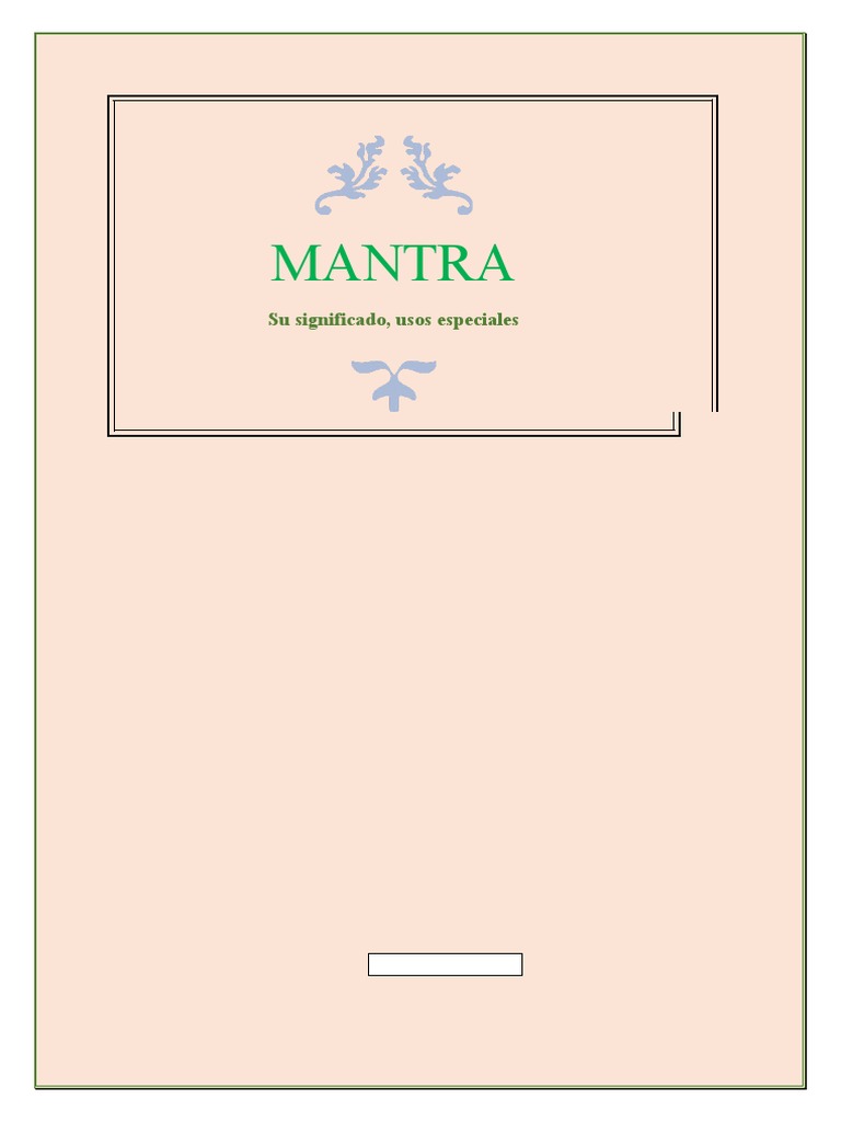 Qué Es Un Mantra y Cuál Es Su Significado | PDF | Mantra | Gautama Buddha