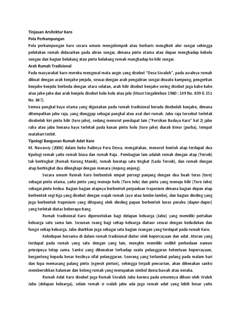 Rumah Adat Karo | PDF