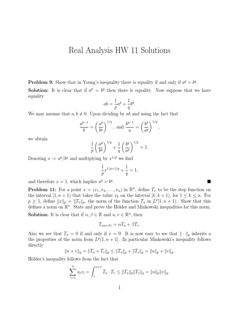 HW11 Sol | PDF | Norm (Mathematics) | Mathematical Relations