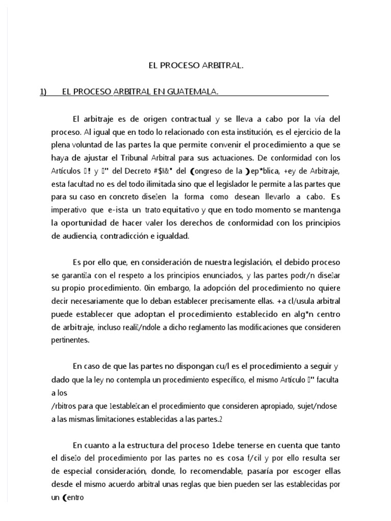 El proceso arbitral: Etapas y procedimientos en Guatemala | PDF ...
