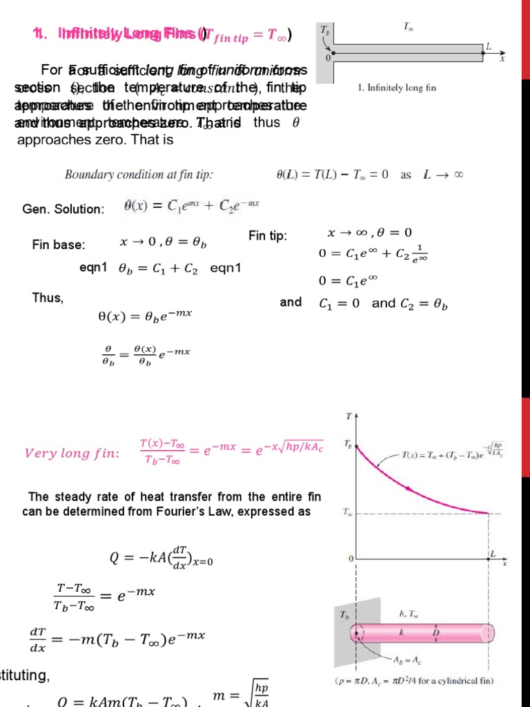 Infinitely Long Fins ( | PDF | Heat Transfer | Heat