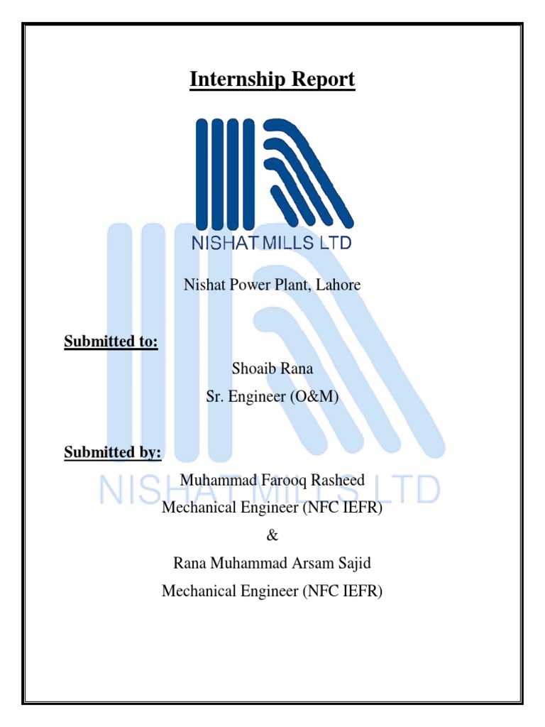 Internship Report Nishat | PDF | Membrane | Fuel Oil