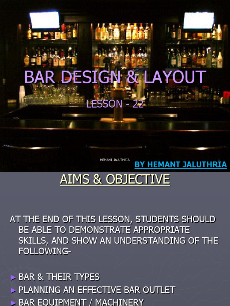 Bar Design & Layout: Lesson - 22 | PDF | Bar | Flooring