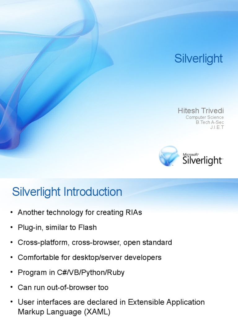 Seminar Silverlight Pdf Microsoft Silverlight Extensible Application Markup Language 