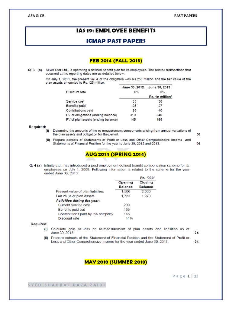 IAS 19 Employee Benefits | PDF