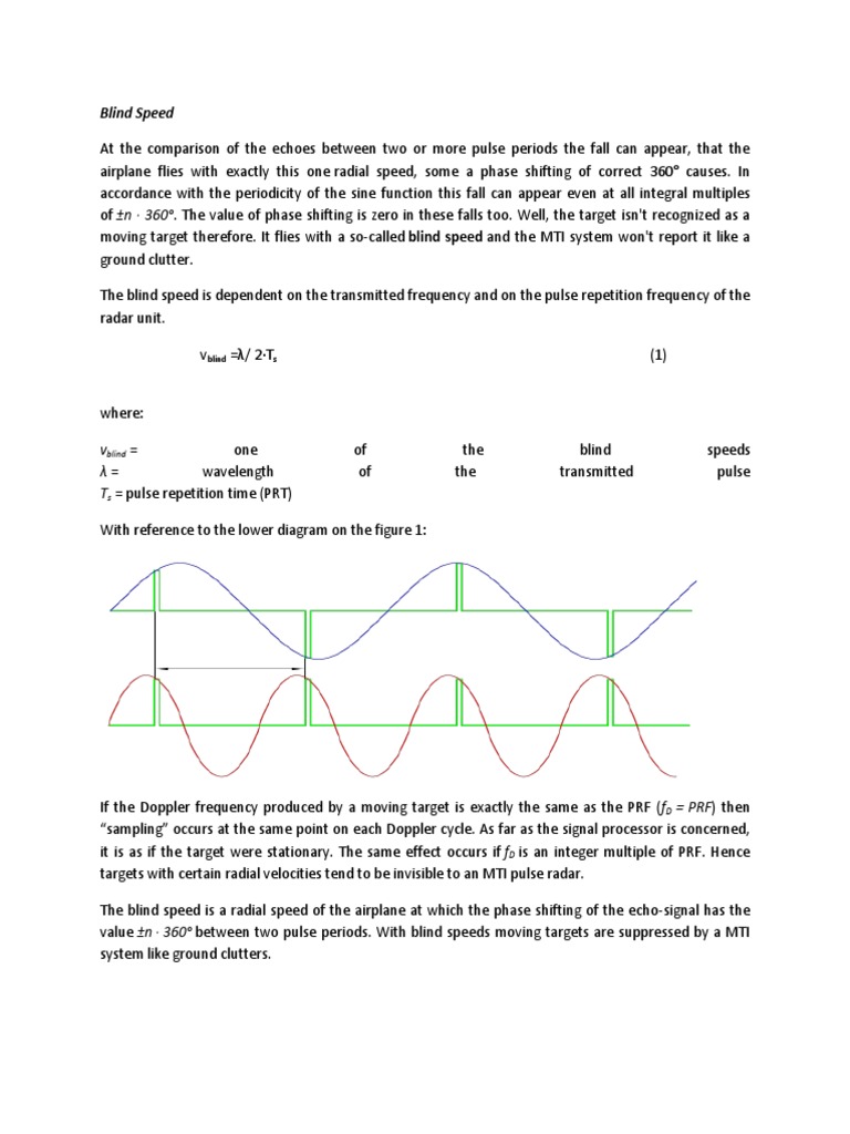 Radar Blind Speed Explained | PDF | Radar | Electromagnetic Spectrum