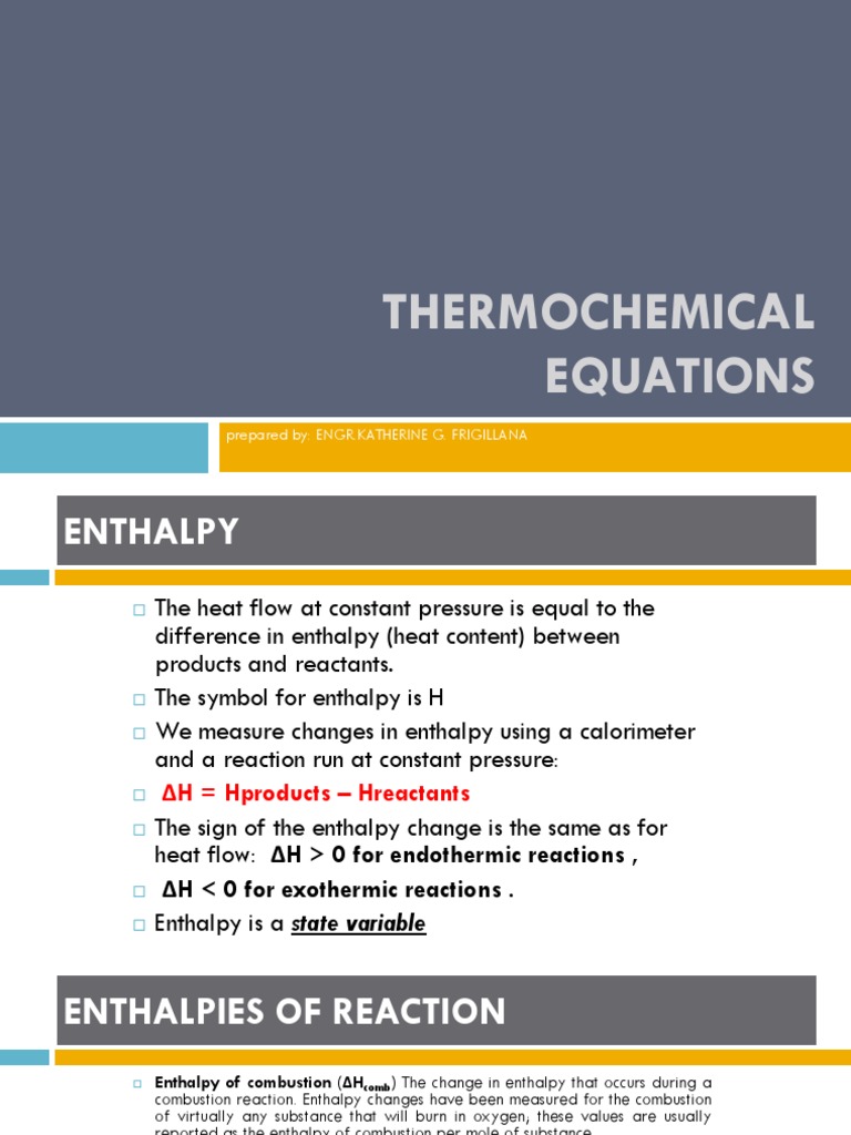 Thermochemical Equations Overview | PDF | Enthalpy | Mole (Unit)
