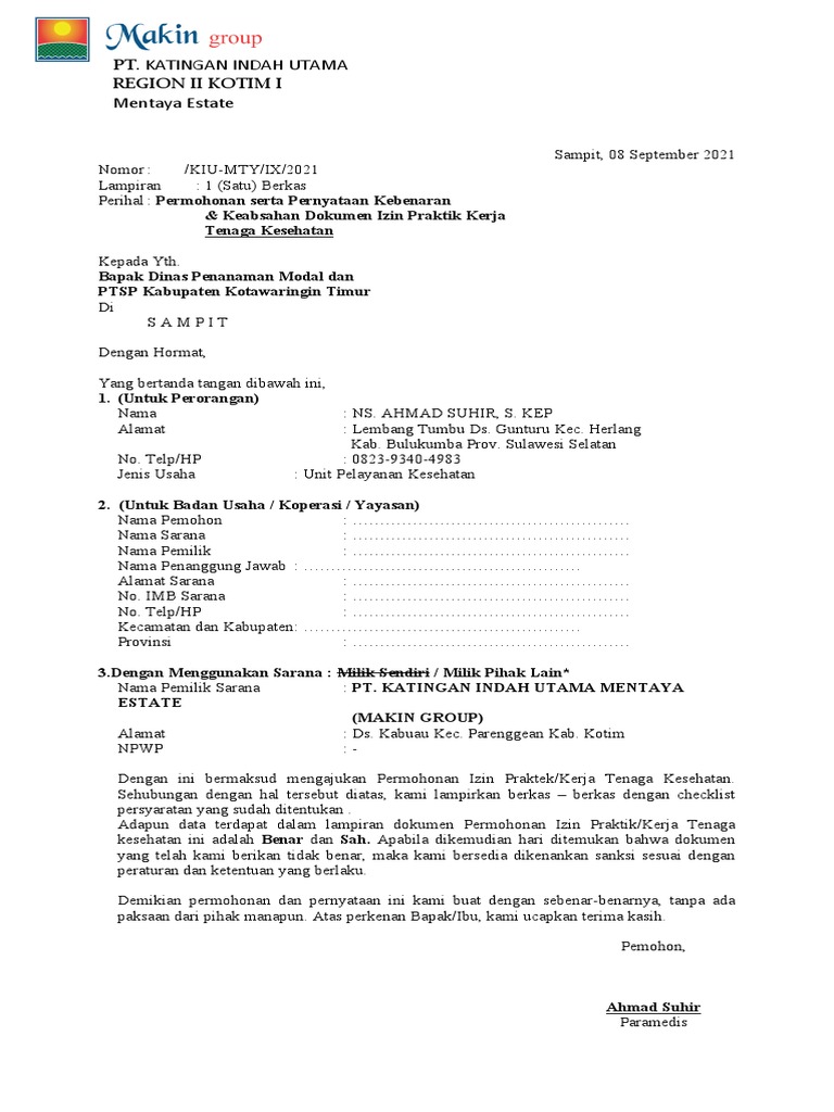 PERMOHONAN Suhir | PDF