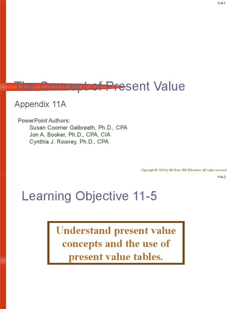The Concept of Present Value: Appendix 11A | PDF | Present Value | Interest