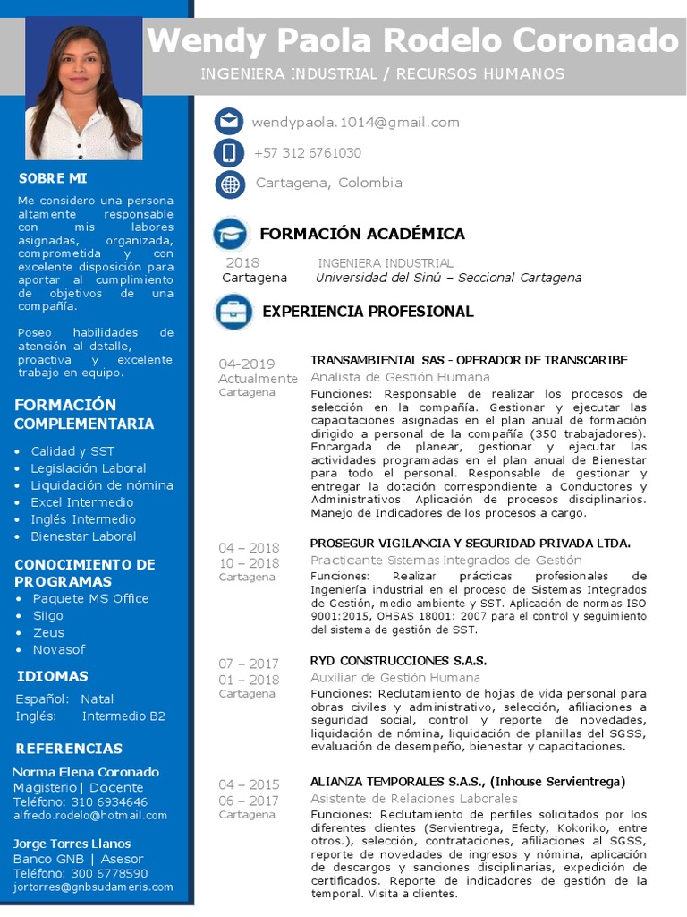 CV Wendy Rodelo | PDF | Business