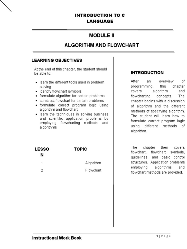 C Programming: Algorithms & Flowcharts | PDF | Algorithms | Control Flow