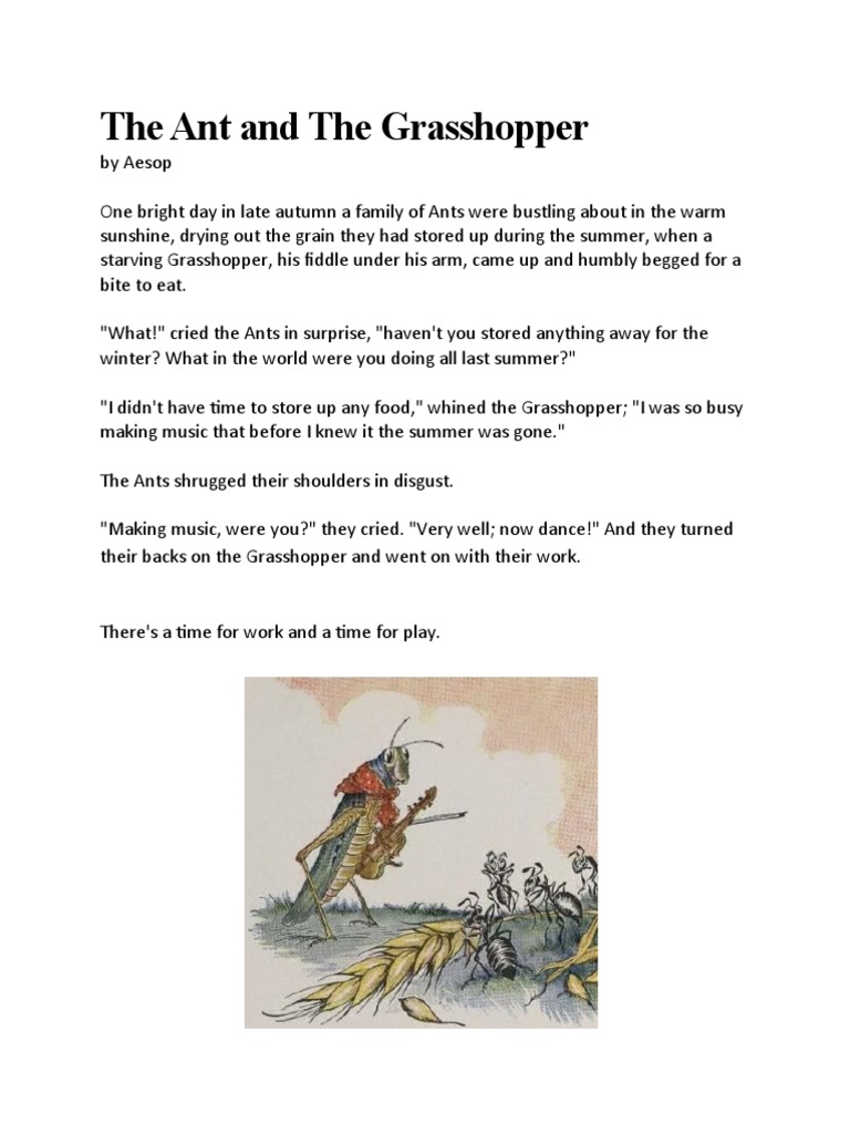 The Ant and The Grasshopper | PDF