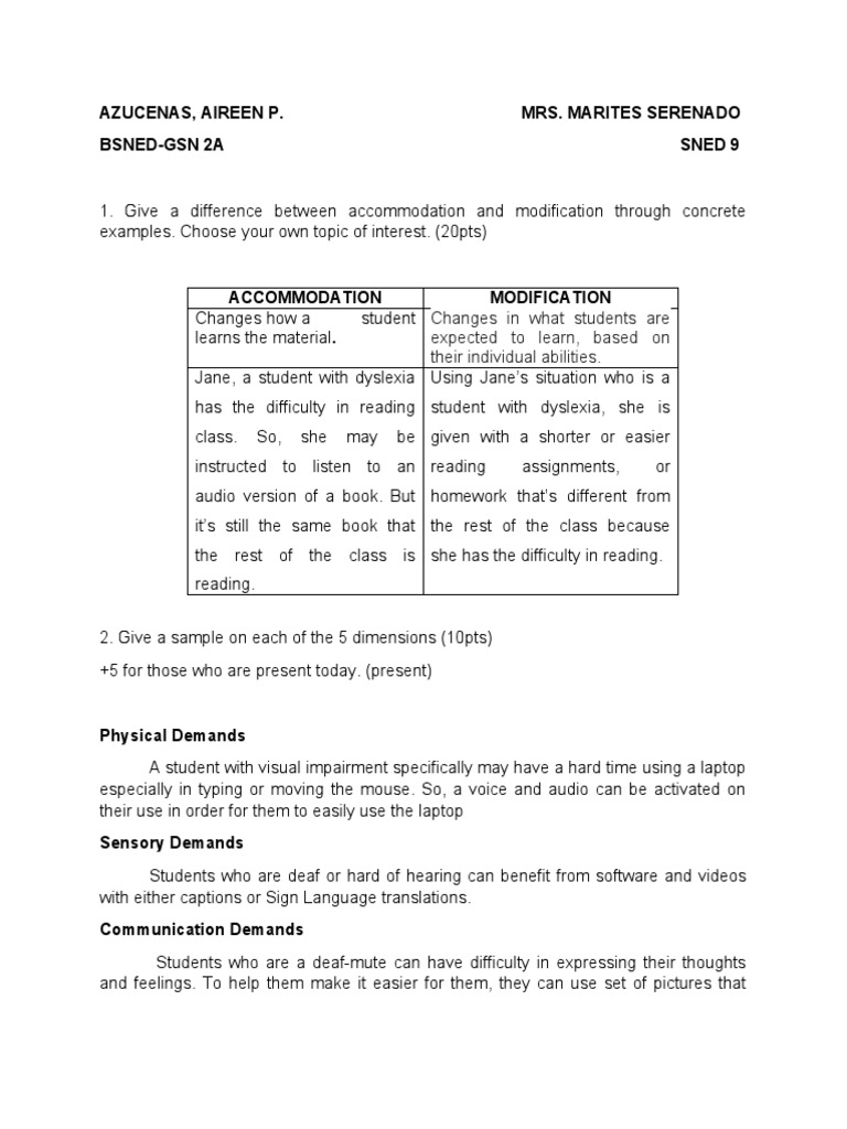 Accommodation vs. Modification | PDF | Special Education | Dyslexia
