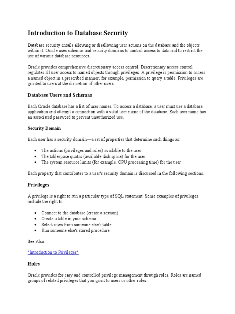 Introduction To Database Security | PDF | Transport Layer Security ...