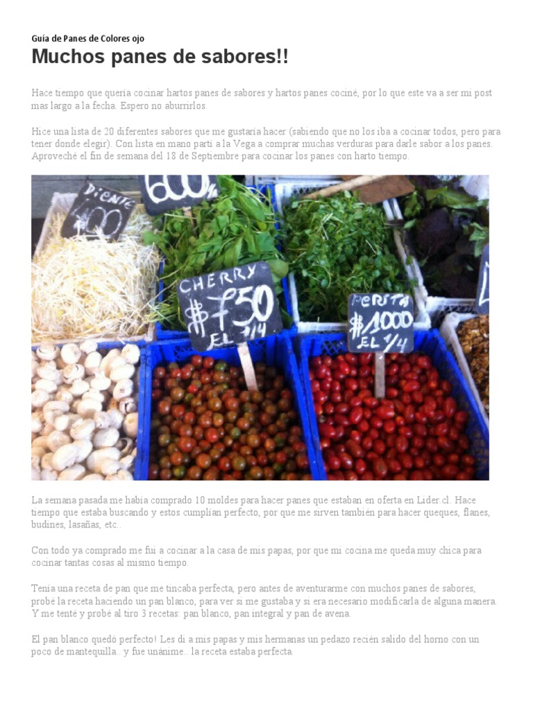 Guía de Panes de Colores y Sabores | PDF | Panes | café