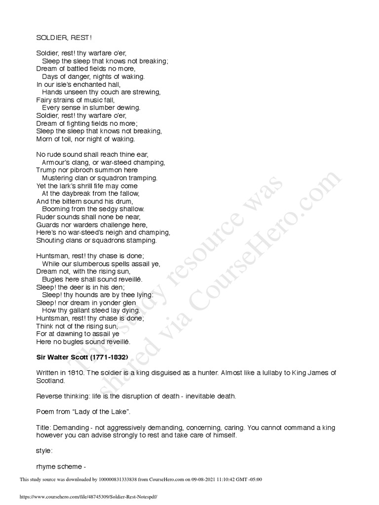 This Study Resource Was: Sir Walter Scott (1771-1832) | PDF