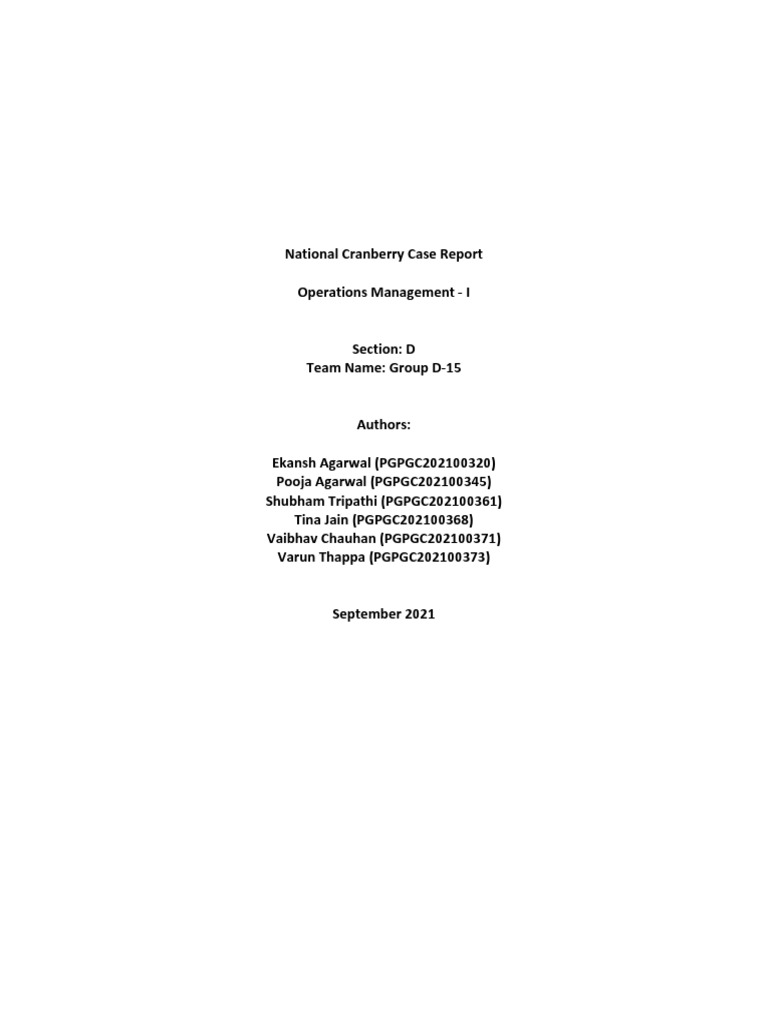 NCC-Case-Writeup-2021 - Sec D - Group D15 | PDF | Economies | Business