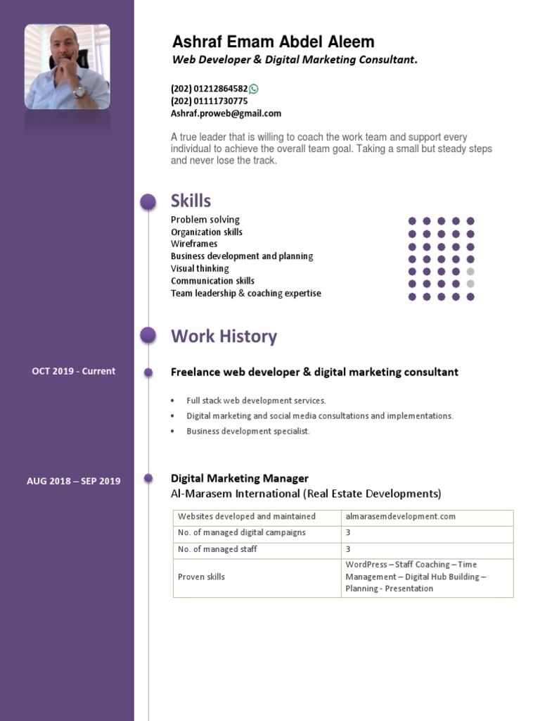 Skills: Ashraf Emam Abdel Aleem | PDF | World Wide Web | Internet & Web