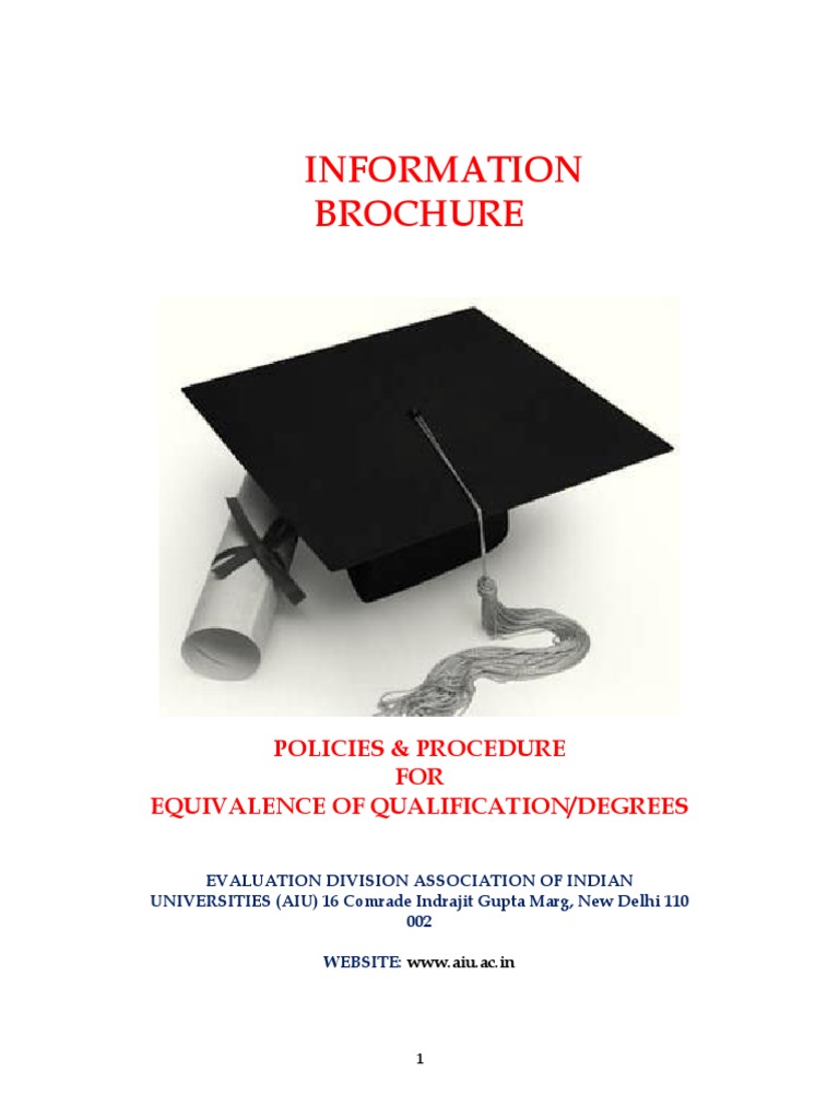 Aiu Equivalence Information Brochure Pdf Academic Degree High School Diploma