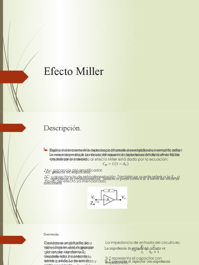 Efecto Miller | PDF | Impedancia eléctrica | Amplificador