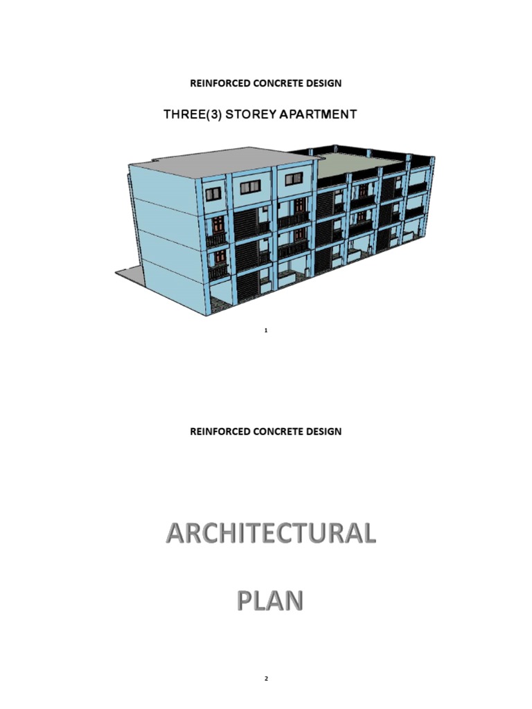 3-Storey Apartment Design Plans | PDF | Wall | Concrete