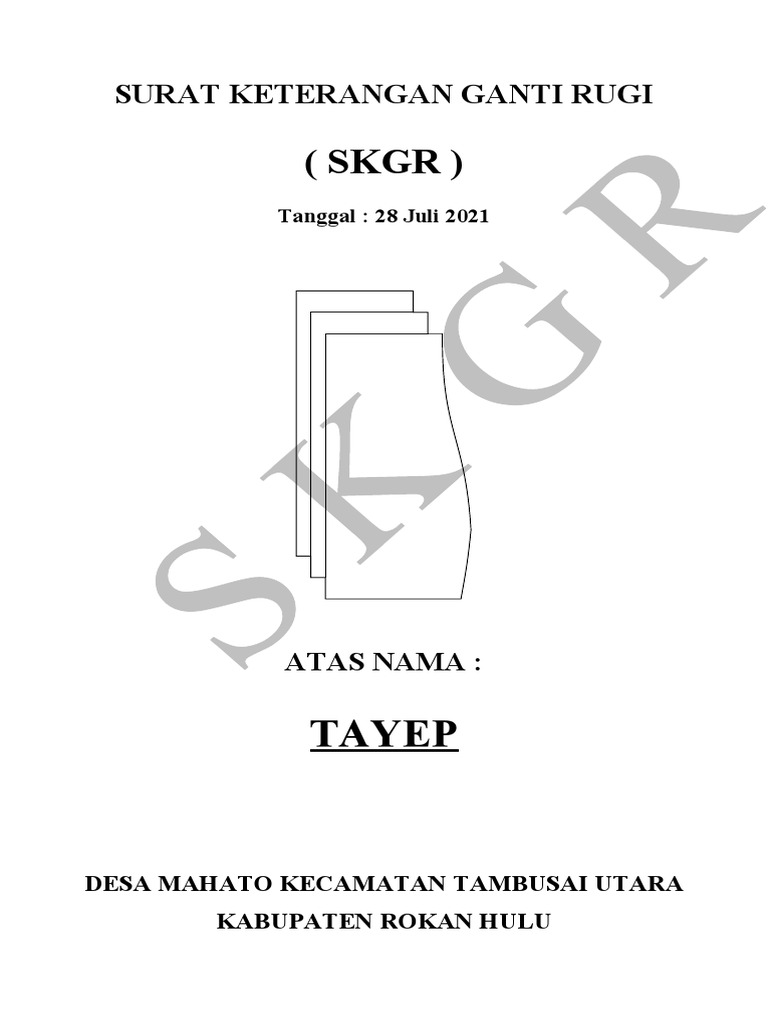 SKGR 3 Lembar Desa Mahato RT Suroto | PDF