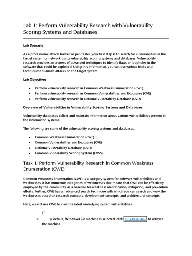 Vulnerability Research Lab Guide | PDF | Vulnerability (Computing ...