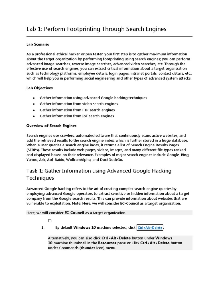 Lab 1 Foot Printing and Reconnaissance | PDF | World Wide Web ...