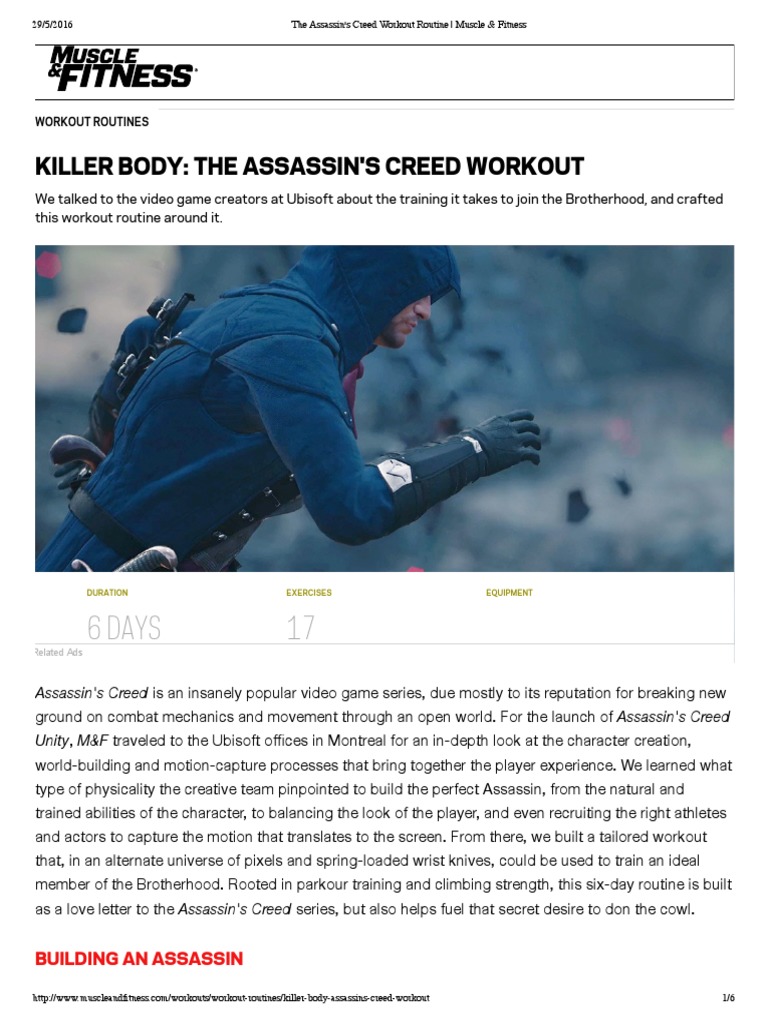 The Assassins Creed Workout Routine - Muscle Fitnesspdf | PDF ...