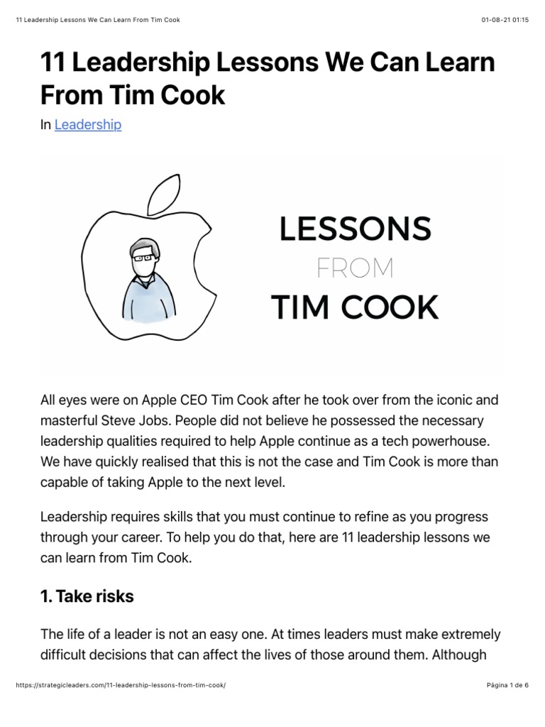 Leadership Lessons from Tim Cook | PDF | Leadership | Apple Inc.