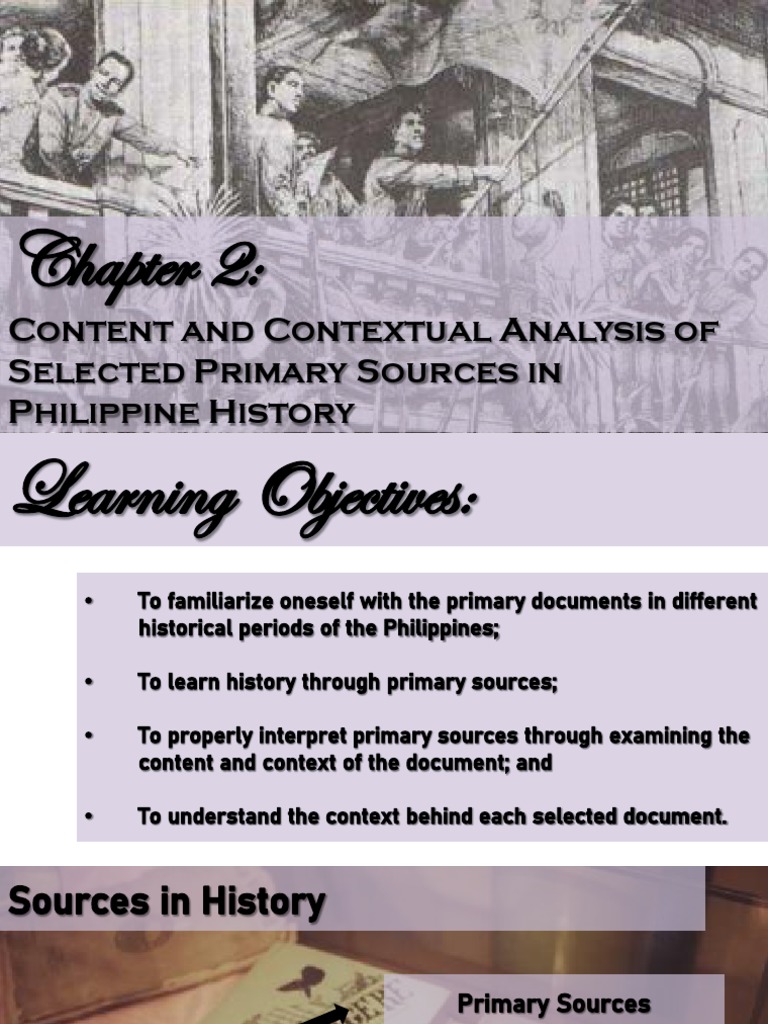 Content and Contextual Analysis of Selected Primary Sources in ...