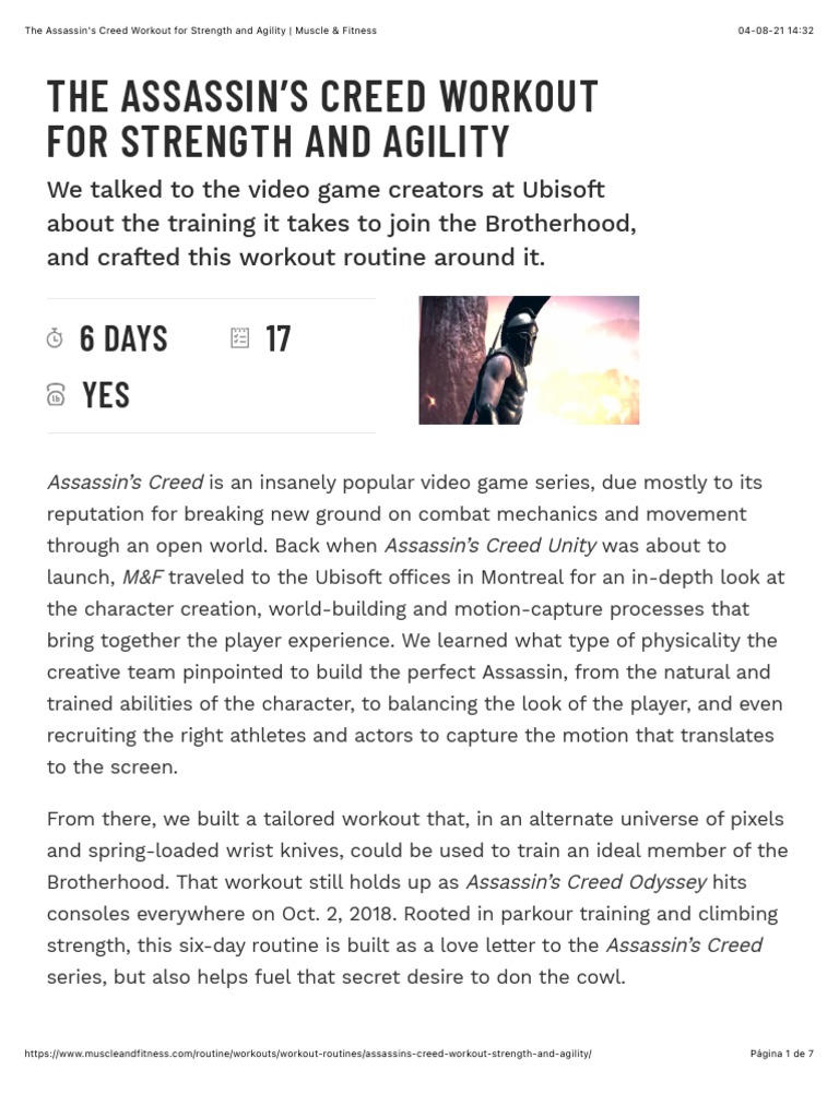 The Assassin's Creed Workout For Strength and Agility - Muscle ...