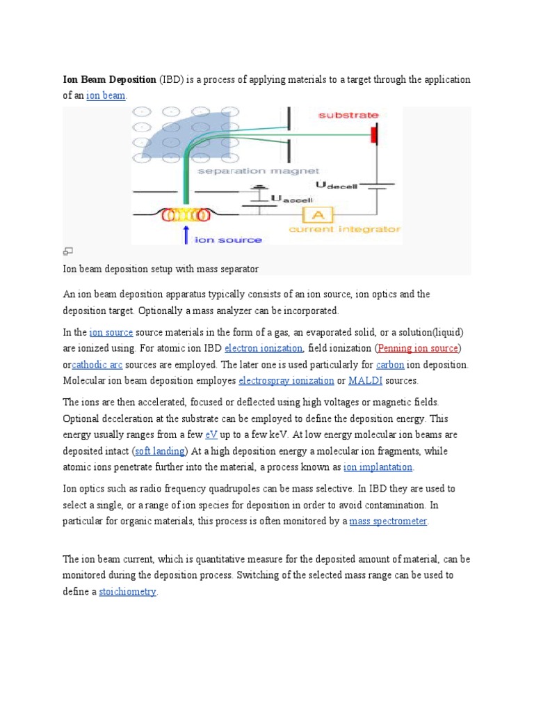 IBD Ion Beam Deposition Process | PDF | Ion Implantation | Chemical ...
