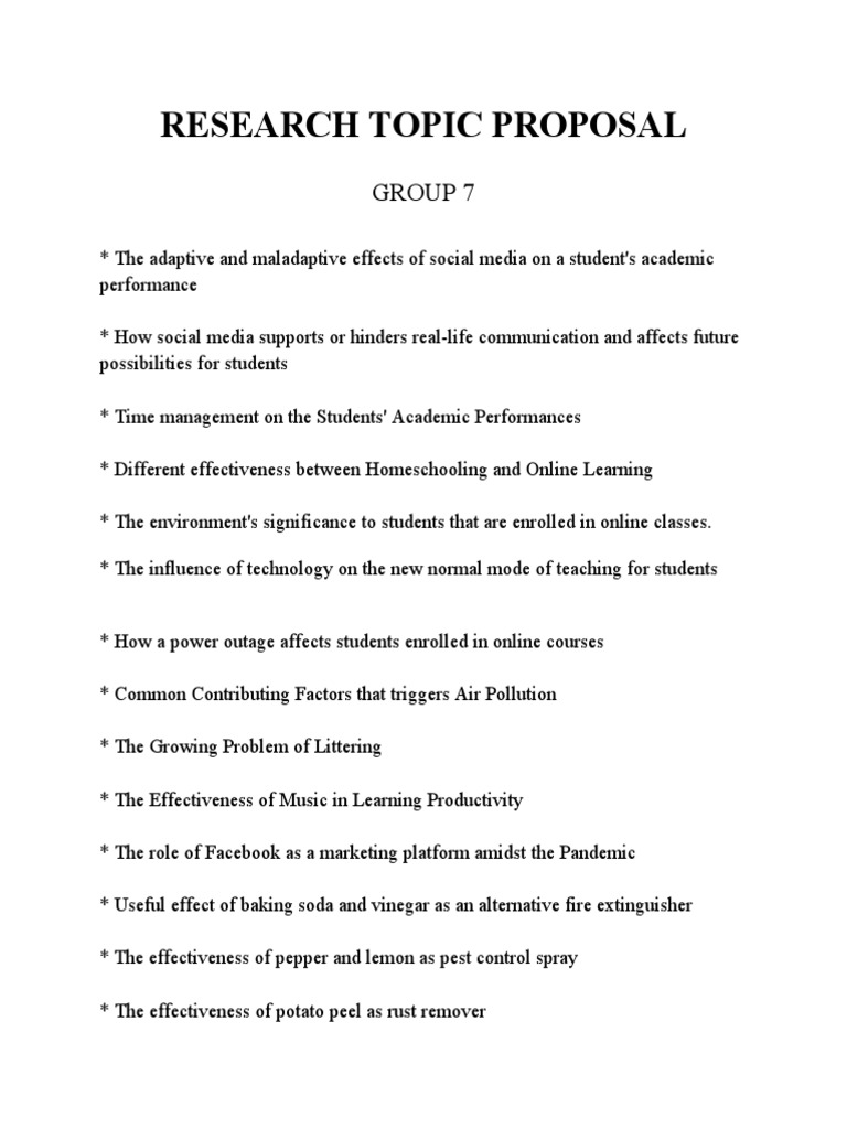 Research Topic Proposal | PDF