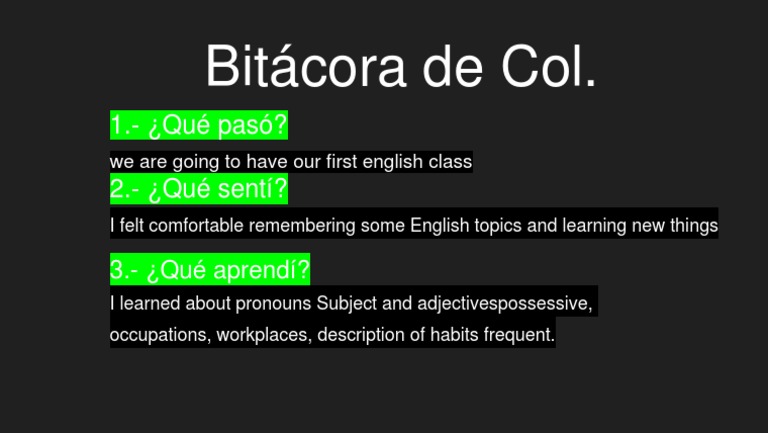 Bitácora de Col | PDF