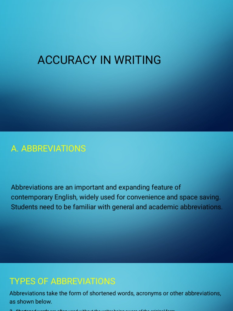 Accuracy in Writing | PDF | Punctuation | English Language
