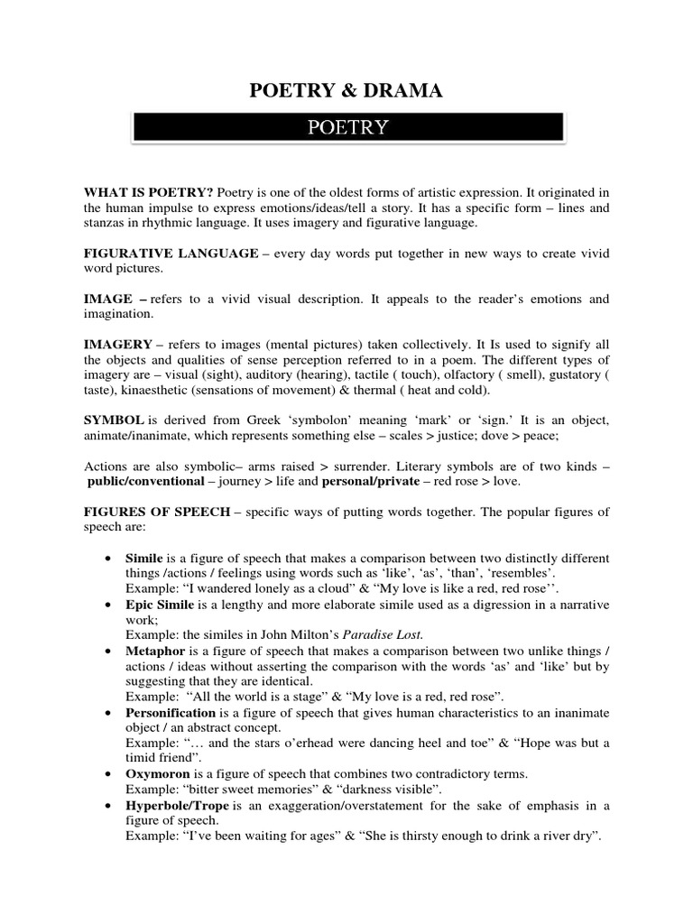 POETRY and DRAMA | PDF | Metre (Poetry) | Sonnets