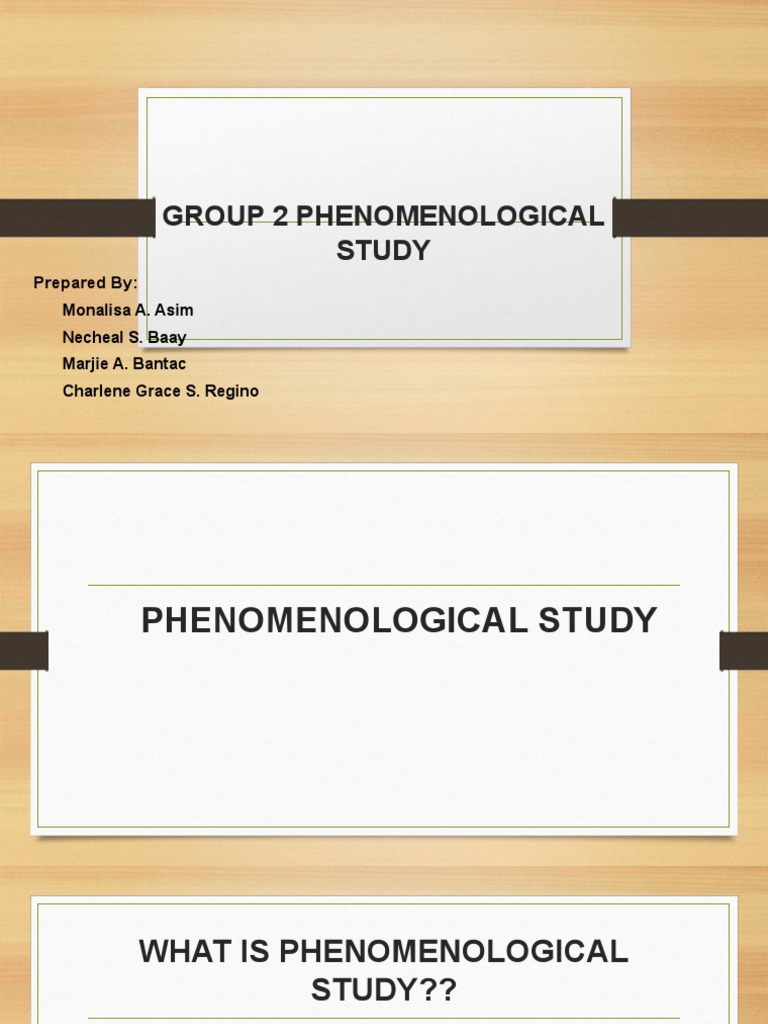 Understanding Phenomenological Study | PDF | Phenomenology (Philosophy ...