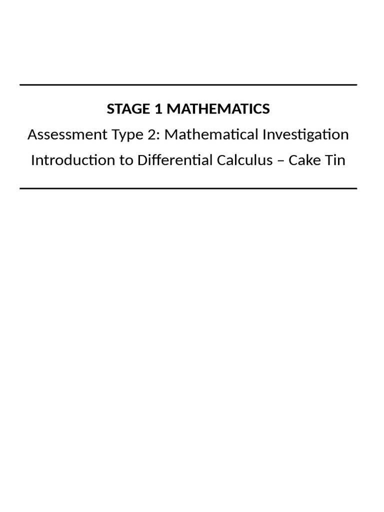 Cake Tin Investigation Final | PDF | Volume | Length