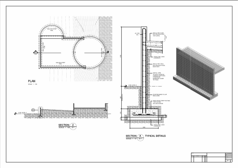 Swimming Pool Structure Drawing