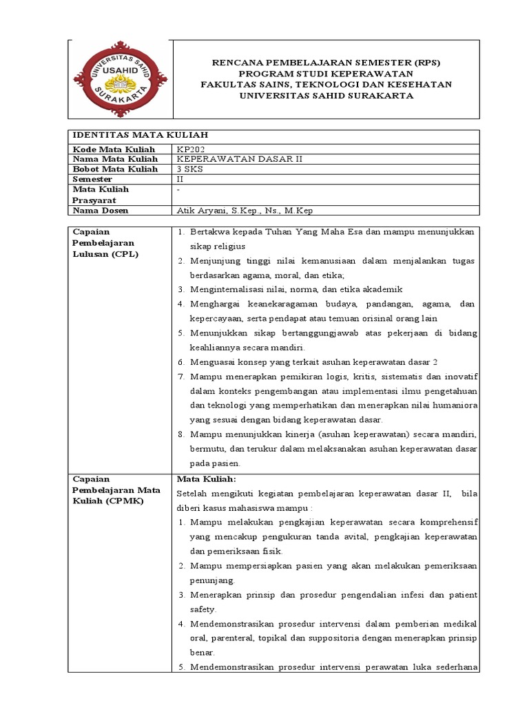 RPS KD 2 | PDF | Sains & Matematika