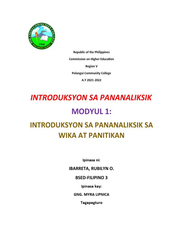 Introduksyon Sa Pananaliksik (Modyul 2) Ibarreta, Rubilyn O.-Bsed-Fil 3 | PDF