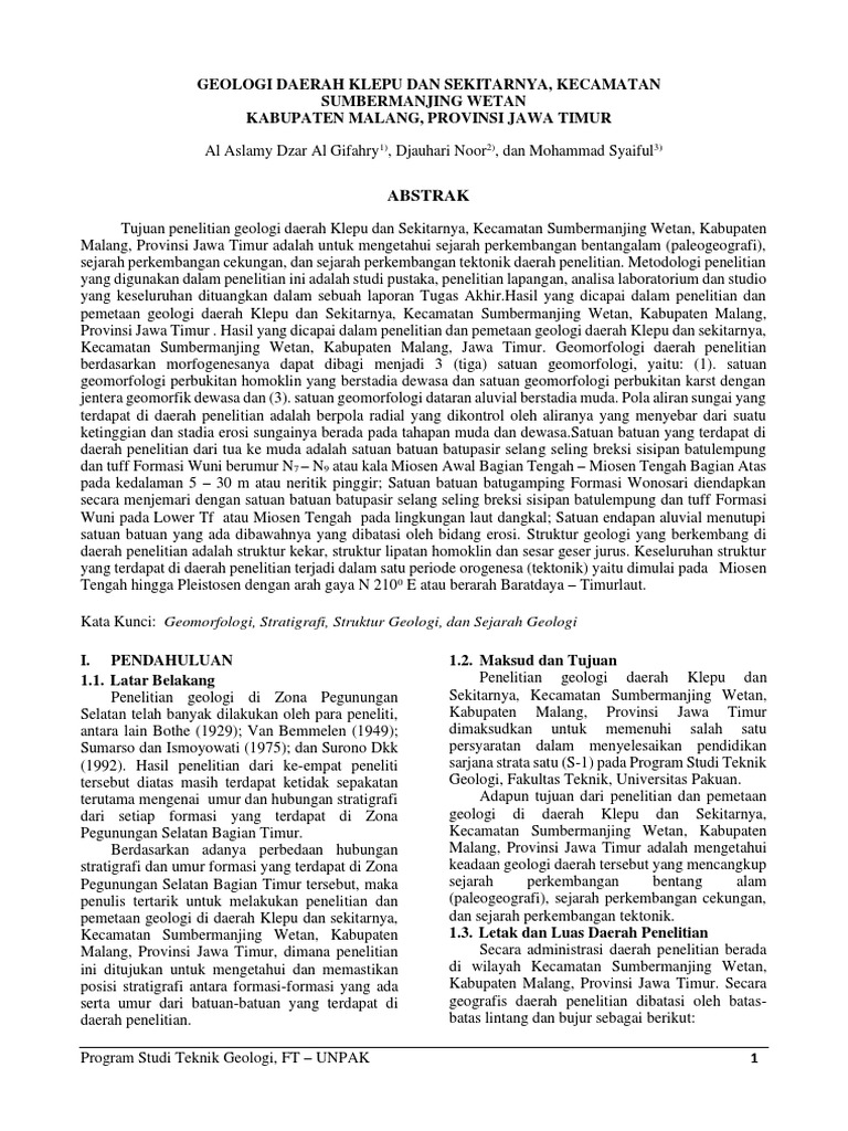 Geologi Sumbermanjing | PDF | Perjalanan | Sains & Matematika