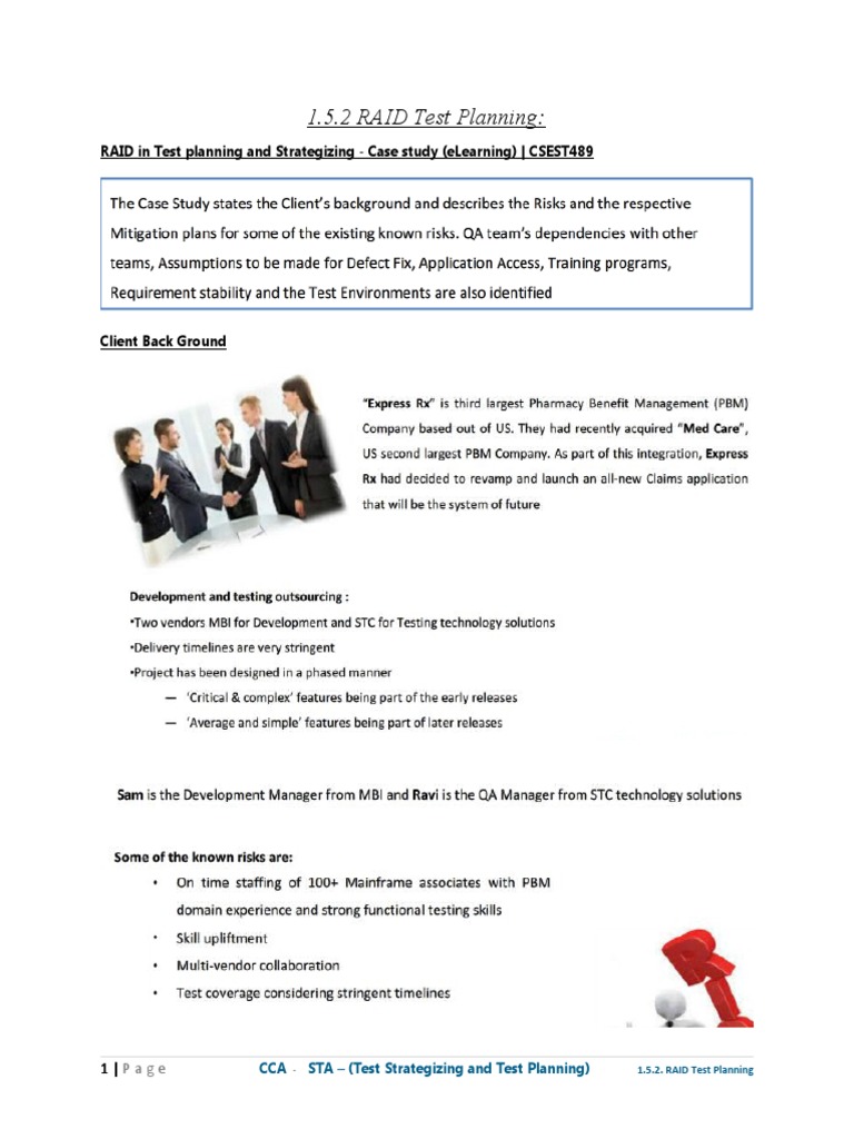 1.5.2 RAID in Test Planning and Strategizing V1 | PDF | Risk Management ...