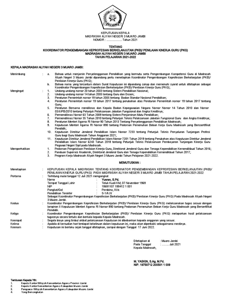 SK Koordinator PKG | PDF