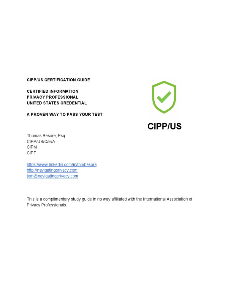 CIPP - US Certification Guide With Sample Questions-1 | PDF | Information Privacy | Privacy