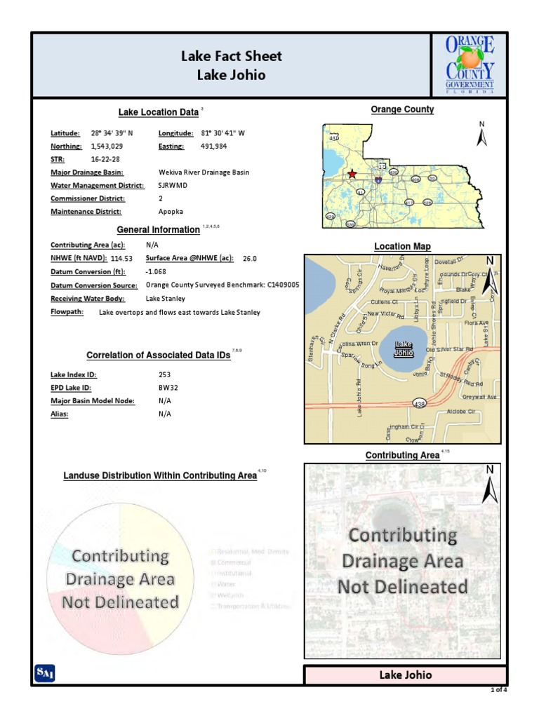 Lake Johio Fact Sheet and Data | PDF | Cartography | Geomorphology