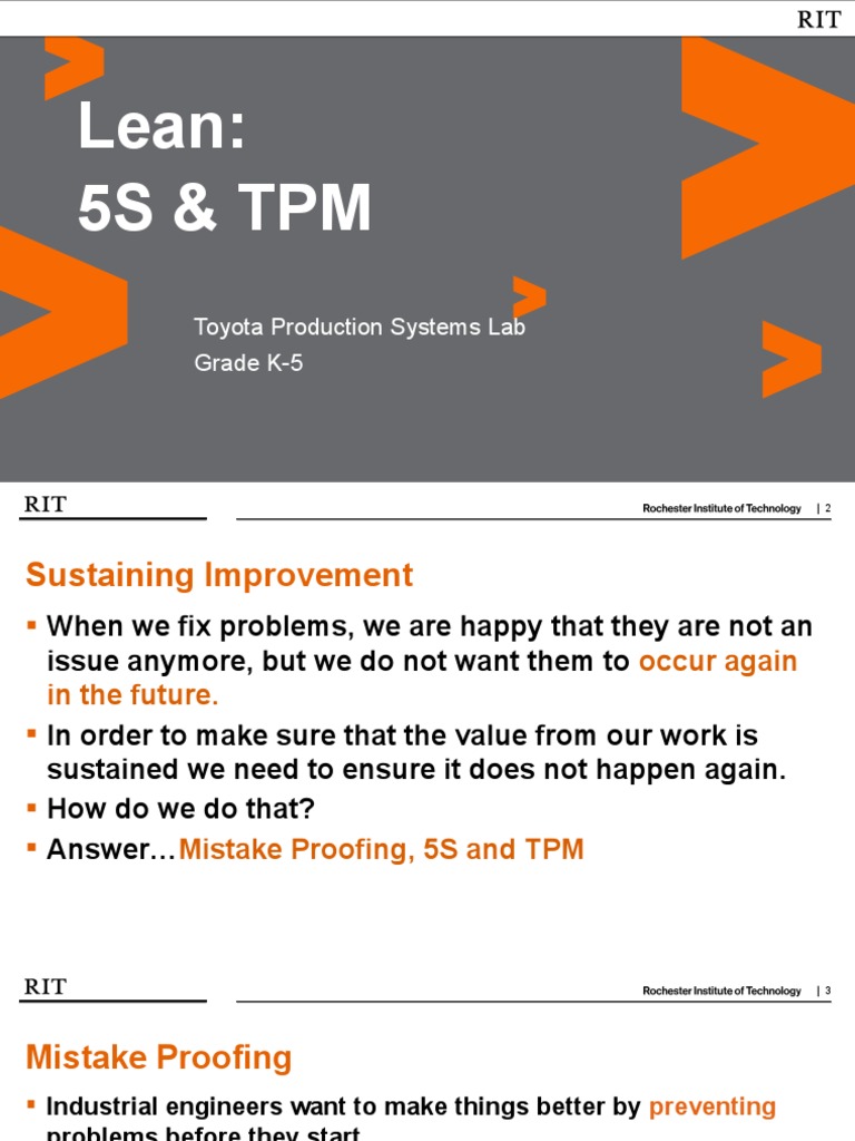 Lean: 5S & TPM: Toyota Production Systems Lab Grade K-5 | Download Free ...