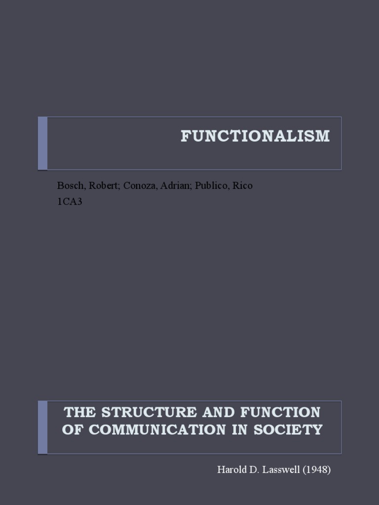 The Structure and Function of Communication in Society: An Analysis of ...